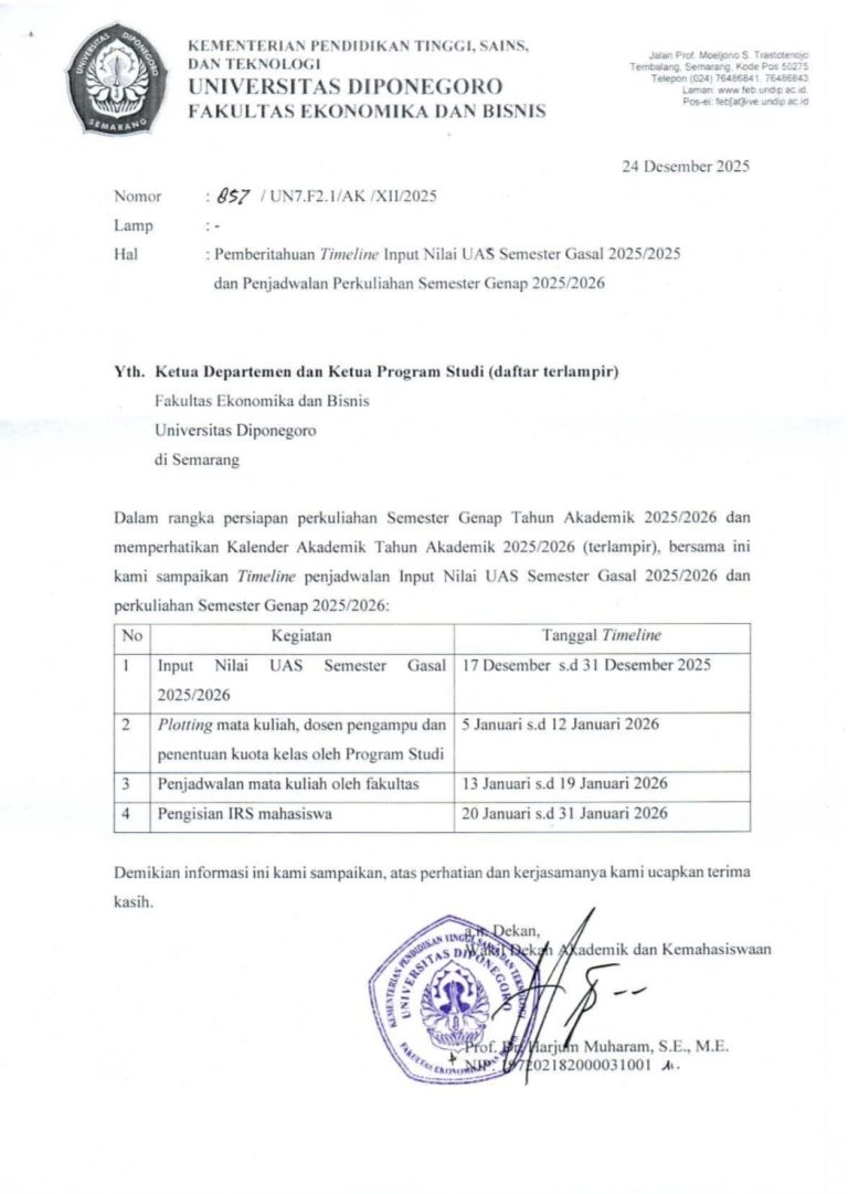 Announcement of the Timeline for UAS Grade Submission for the Odd ...